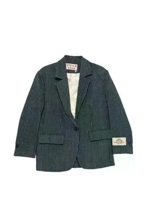 STELLA NOVA Check-pattern Logo-patch Blazer