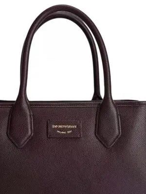 Emporio Armani Logo-patch Pebbled Tote Bag