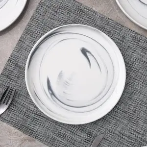 STONE + LAIN Brighton Porcelain 4-piece Salad Plate Set - Gray
