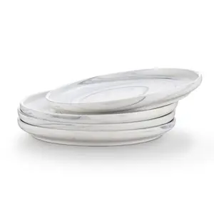 STONE + LAIN Brighton Porcelain 4-piece Salad Plate Set - Gray