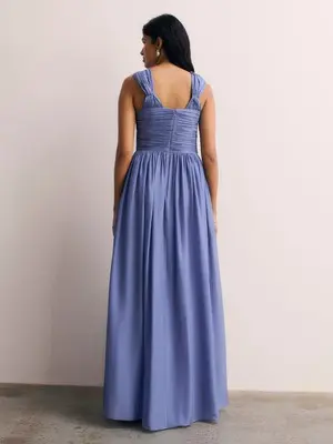 The Fold Sevilla Silk Chiffon Maxi Dress - Blue