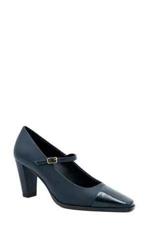 AMALFI BY RANGONI Felino Leather Mary Jane Pump Navy