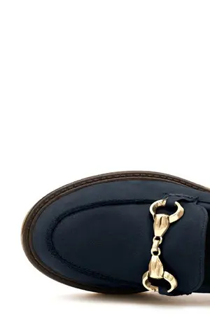 AMALFI BY RANGONI Balzello Leather Loafer - Navy