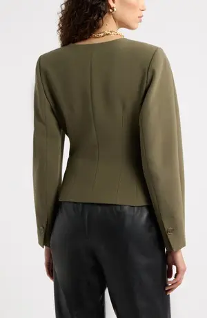 Nordstrom Collarless Curved Hem Jacket