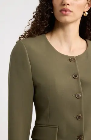 Nordstrom Collarless Curved Hem Jacket