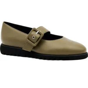 AMALFI BY RANGONI Energia Leather Mary Jane Flat - Moss