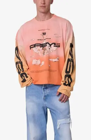 Mnml Missing Long Sleeve Graphic T-shirt - Orange