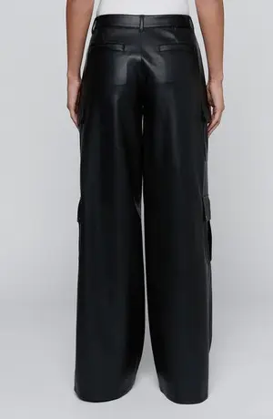 L'Agence Isolde Faux Leather Wide Leg Cargo Pants