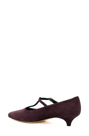 AMALFI BY RANGONI Acciaio Leather T-strap Pump - Plum