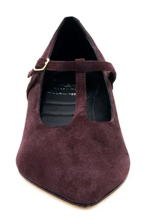 AMALFI BY RANGONI Acciaio Leather T-strap Pump - Plum