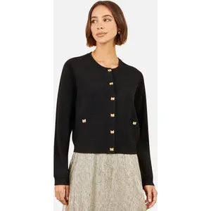 YUMI Bow Button Cardigan