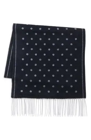 Lafayette 148 New York Jacquard Dot Cashmere Scarf - Ink Multi