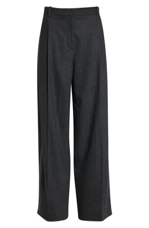 Khaite August Pleated Stretch Virgin Wool & Cashmere Pants