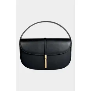 MI BOLSA LONDON Genuine Nappa Leather Top Handle Bag - Black