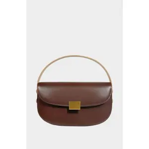 MI BOLSA LONDON Genuine Nappa Leather Top Handle Bag - Caramel