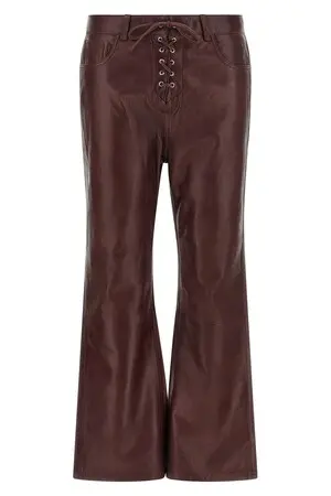 ROTATE BY BIRGER CHRISTENSEN Flared Leather-effect Pants - Bordeaux
