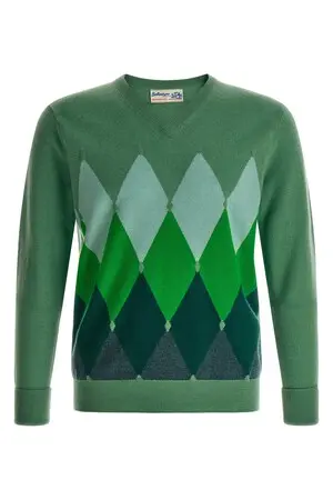 BALLANTYNE Classic Diamond' Intarsia Sweater - Green