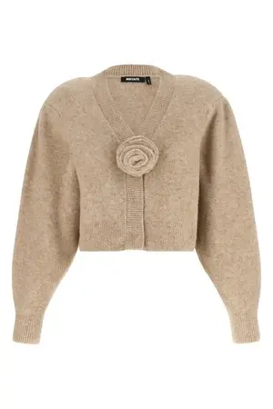 ROTATE BY BIRGER CHRISTENSEN 3d Flower Knit Cardigan - Beige