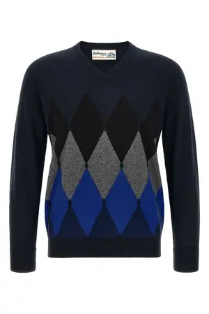 BALLANTYNE Classic Diamond' Intarsia Sweater - Blue