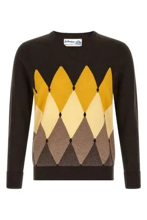 BALLANTYNE Classic Diamond' Intarsia Sweater - Brown