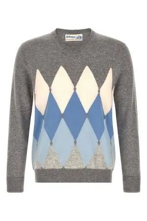BALLANTYNE Classic Diamond' Intarsia Sweater - Gray