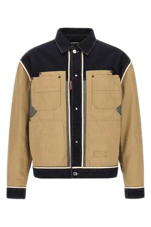 Dsquared2 Two-material Denim Jacket - Beige