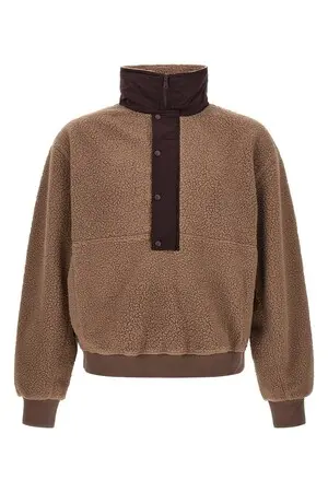 ENTIRE STUDIOS System Half Zip Fleece Fleece Sweatshirt - Brown