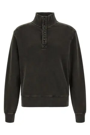 ENTIRE STUDIOS Buttoned Turtleneck Sweatshirt - Black