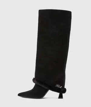Karl Lagerfeld Debutante High Fold-down Boots - Black