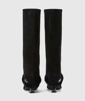 Karl Lagerfeld High Fold-down Boots With Shearling Trim