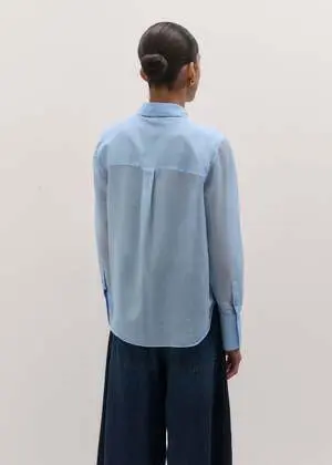 ME+EM Silk Cotton Cloud Layering Shirt With Tie Detail
