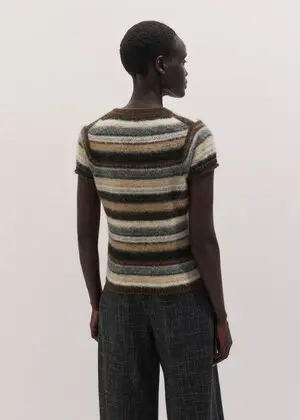 ME+EM Striped Alpaca Baby Tee - Neutral Multi