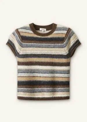 ME+EM Striped Alpaca Baby Tee - Neutral Multi