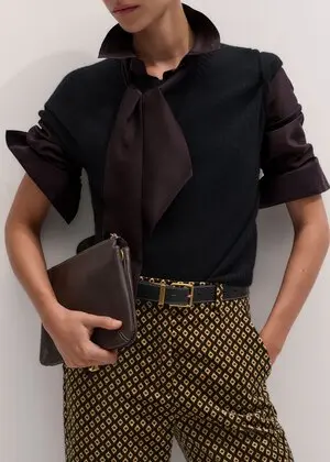 ME+EM Silk Cotton Cloud Shirt With Front Tie Detail