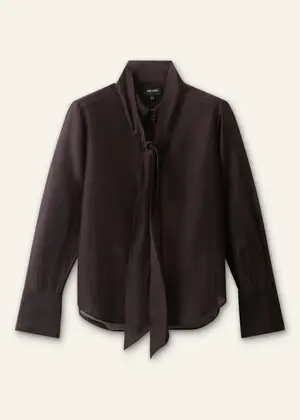 ME+EM Silk Cotton Cloud Shirt With Front Tie Detail