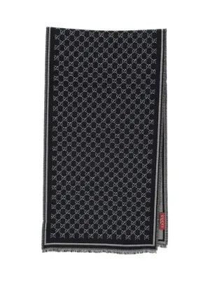 Gucci Wool Scarf "gg - Black