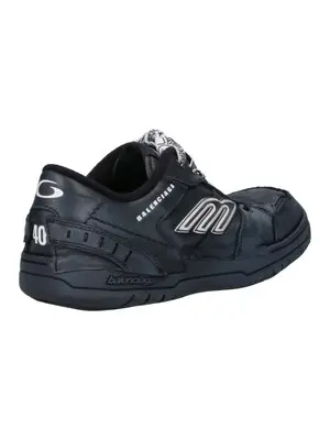 Balenciaga Hamptons" Calfskin Sneakers - Black