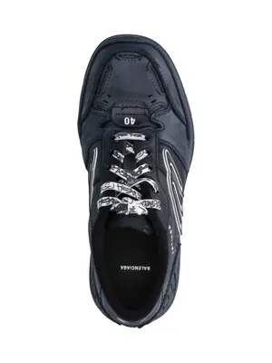 Balenciaga Hamptons" Calfskin Sneakers - Black