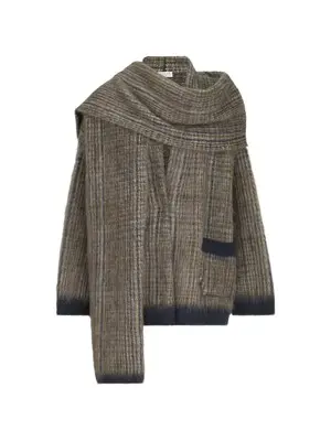 Brunello Cucinelli V-neck Scarf Cardigan With Snap Buttons And Pockets