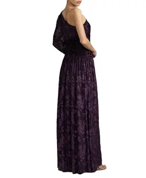Mac Duggal One Shoulder Burnout Velvet Gown