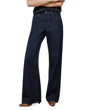 Staud Gus Mid Rise Relaxed Fit Jeans - Indigo