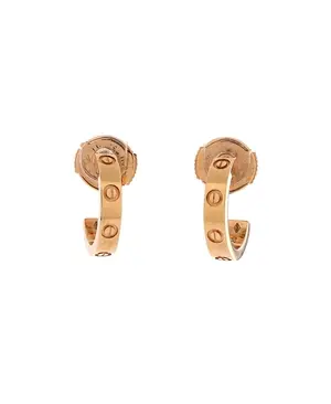 CARTIER Small Love Hoop Earrings 18k Rose Gold - Pink