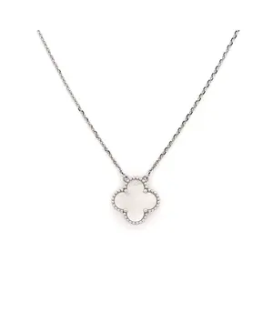 VAN CLEEF & ARPELS Vintage Alhambra Pendant Necklace 18k Gold And Mother Of Pearl, 16.25 - White