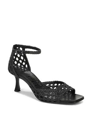 Sam Edelman Woven Heeled Sandals With Ankle Strap