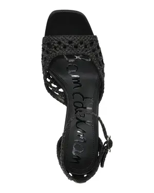 Sam Edelman Woven Heeled Sandals With Ankle Strap