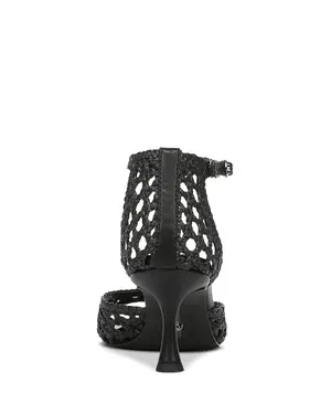 Sam Edelman Woven Heeled Sandals With Ankle Strap