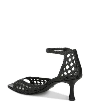 Sam Edelman Woven Heeled Sandals With Ankle Strap