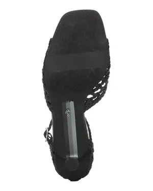 Sam Edelman Woven Heeled Sandals With Ankle Strap
