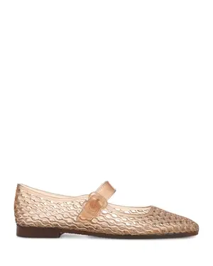 Sam Edelman Michaela Square Toe Mary Jane Flats - Transparent Brown