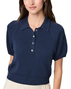 Paige Birch Polo Sweater - Navy